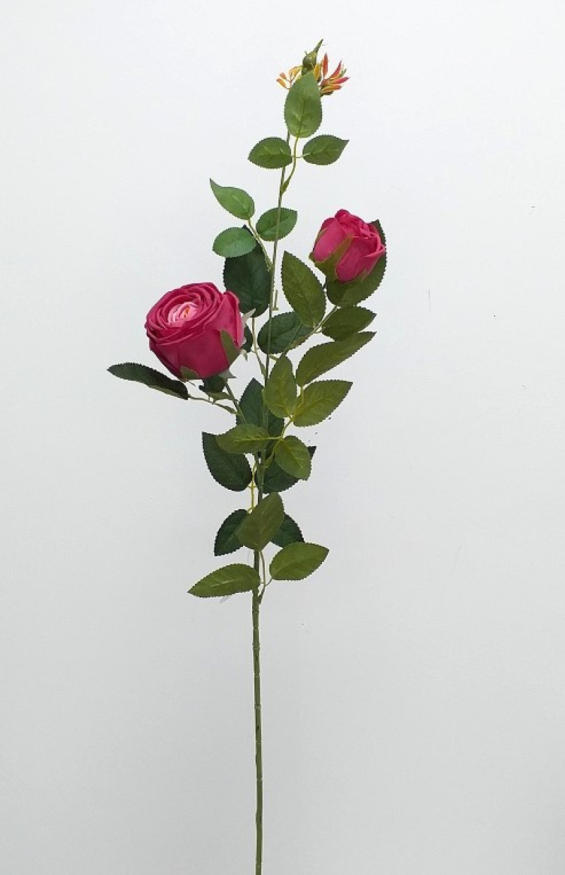 Haste de Rosa c/2 /1botão 95cm Silicone (144) CP3624 B | Fertin